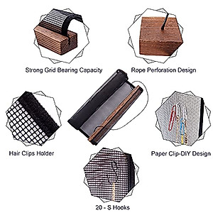 FEQO Earring Holder Wall Mounted Earring Wall Organizer Earring Hanger Wall Hanging Earring Organizer Wall Jewelry Organizer with 20 Pieces S Shape Black Hooks (24 x 12 inch)