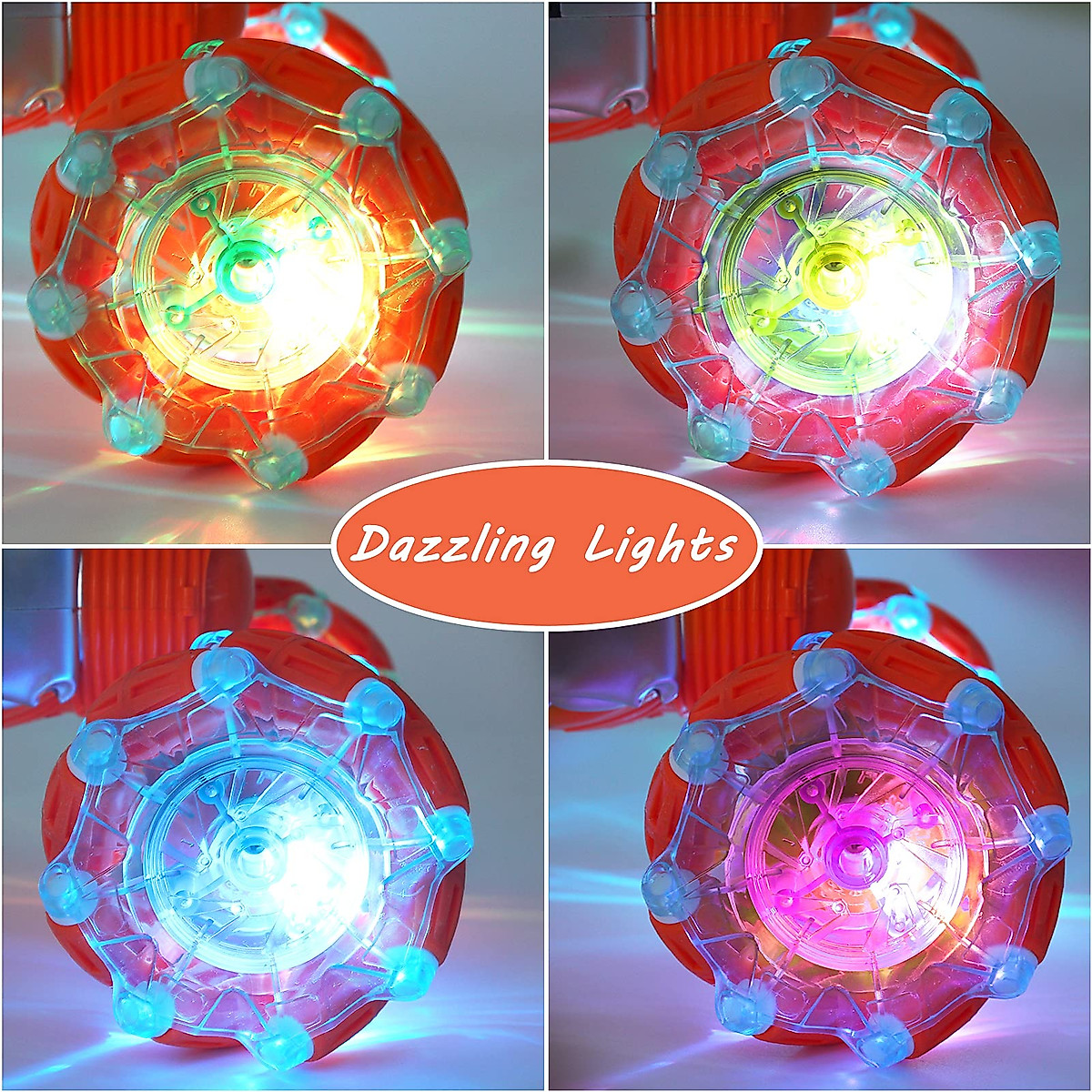 GILI Gesture Sensing Rc Stunt Car with Gravity Sensor, 2.4GHZ,4WD Double Sided Hobby RC Crawlers with Music&Lights for Boys 6-12 Gift Vehicle for 6, 7, 8, 9, 10, 11, 12 Kids Orange