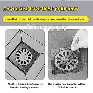 20-Pack 4"x4" Disposable Drain Covers, Hair Catcher Mesh Stickers for Shower, Sink, Bathtub, Kitchen – Easy Hair & Debris Prevention, for Human and pet Hair