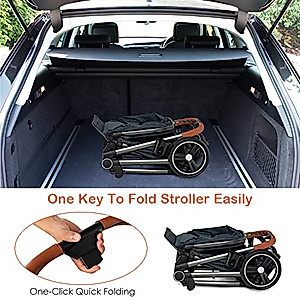 INFANS 2 in 1 High Landscape Convertible Baby Stroller, Newborn Reversible Bassinet Pram, Foldable Pushchair with Adjustable Canopy, Aluminum Structure, 5-Point Harness for Infant & Toddler (Black)