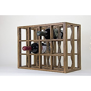 Victoria Wine Rack 12 Bottles Solid Pine Pecan Stain (Pecan)