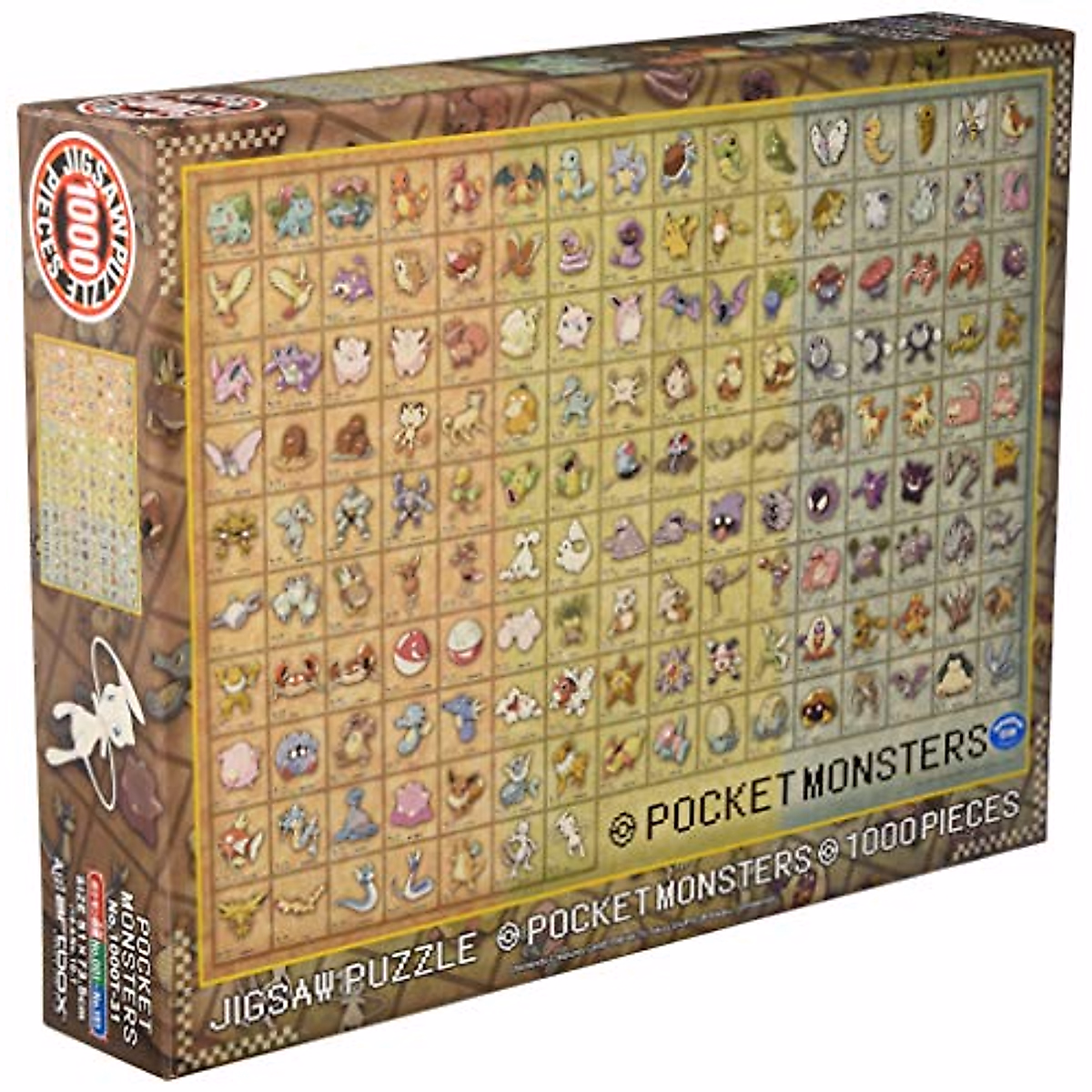 ensky 1000 Piece Jigsaw Puzzle Visual Dictionary of Pokemon Pokedex No.001~151 (51 x 73.5 cm)