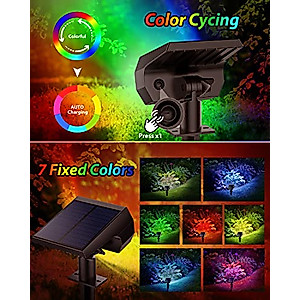 Kaxiida Solar Lights Outdoor Waterproof, 7 Lighting Modes Solar Landscape Pathway Lights, IP68 Color Changing Solar Outdoor Lights for Yard,Garden,Patio, Gate, Fence
