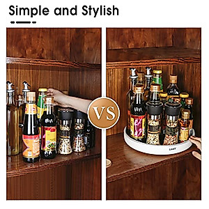 LAMY Lazy Susan Organizer Kitchen Organization, 2 Pack 12 Inch Lazy Susan Turntable for Cabinet, Pantry, Refrigerator and Table, White