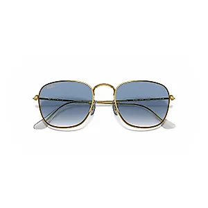 Ray-Ban RB3857 Frank Square Sunglasses, Legend Gold/Clear Gradient Blue, 51 mm