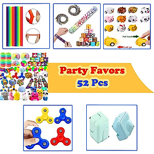 52 Pcs Party Favors for Kids 4-8, Birthday Gift Toys, Stocking Stuffers, Treasure Box Toys, Carnival Prizes, School Classroom Rewards, Pinata Stuffers, Goodie Bags Filler for Boys and Girls 8-12