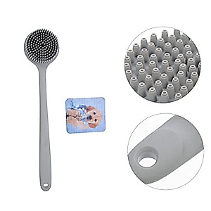 FOMIYES 4pcs Scalp Bathing Hook Hair Practical Grey Brushes Body Dry Tool Sponge with Exfoliator Convenient Wash Portable Scrub Dual-Sided Brush Sided Massage Cleaning Scrubber Silicone