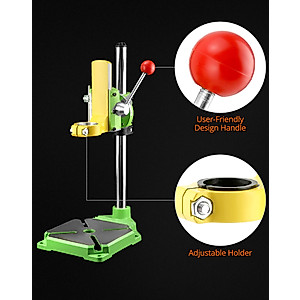 QWORK Drill Press Stand, Heavy Duty Floor Drilling Press/Rotary Tool Workstation,Table Top Drill Press 90° Rotating Fixed Frame for Drilling Collet, Drill Press Table, Drill Workbench Repair