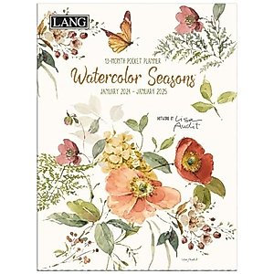 Lang Companies, Watercolor Seasons Monthly 2024 Pocket Planner