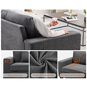 GAOMON Couch for Living Room 83-inch Comfy Sofa Couch 3 Seater Couch Modern Sofa with Deep Seat for Bedroom Apartment Home Office (Corduroy)