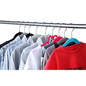 Finnhomy Non-Slip Clothes Hangers for Baby and Kids 30-Pack Velvet Hangers with 10 Finger Clips, White