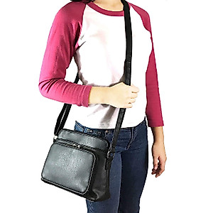 Zzfab Small Multi-pocket Faux Soft Leather Cross Body Purse with Side Organizer Brown