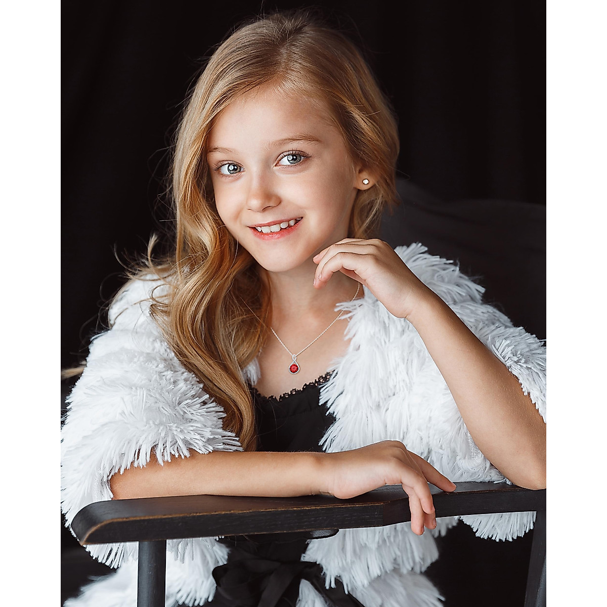 MIDDLUX Infinity Birthstone Necklaces for Women Girl, Stainless Steel, Cubic Zirconia