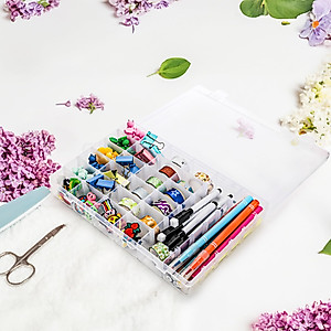 Tosnail 3 Pack 36 Compartments Clear Plastic Craft Storage Organizer Small Parts Organizer with Dividers