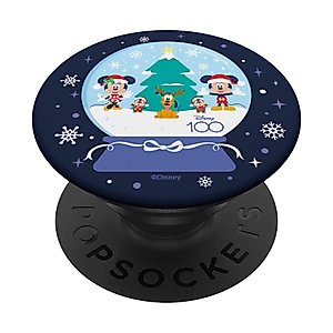 Disney 100 Mickey Minnie Chip Dale Pluto Christmas SnowGlobe PopSockets Standard PopGrip
