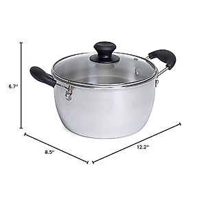 Imusa Aluminum USA Pot with Glass Lid and Bakelite Handle 4-Quart