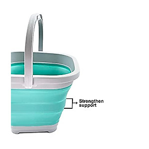 SAMMART 5L (1.3 Gallon) Collapsible Rectangular Handy Basket / Bucket (Pale Pink + Pine (Set of 2))