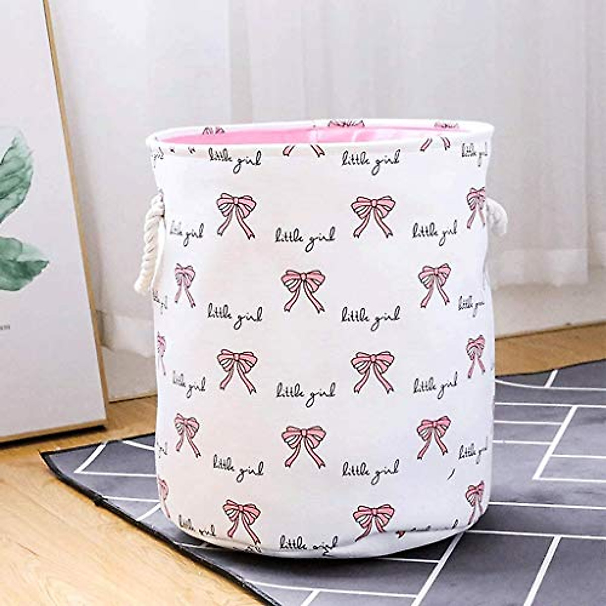 TBGFPO Storage Basket-Medium Round Laundry Hamper Nursery Baskets Collapsible Storage Bin Dirty Clothes Basket Shelf Closet Organization Home Decor