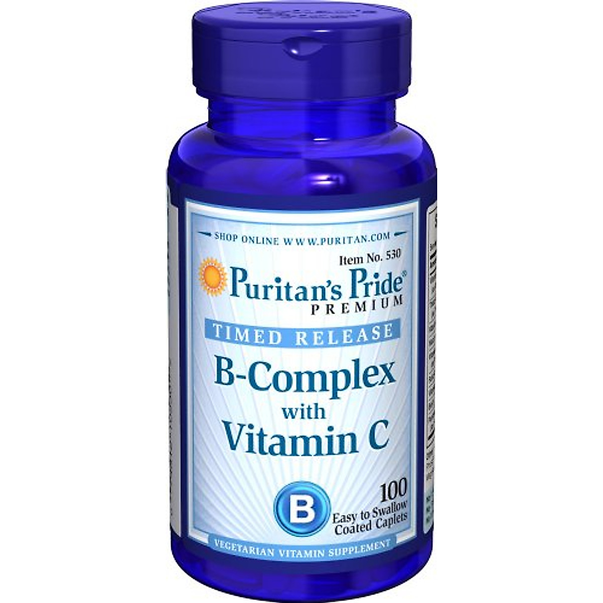 Puritan's Pride Vitamin B-Complex + Vitamin C Time Release-100 Caplets