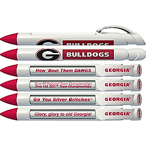 Greeting Pen University of Georgia Bulldogs Rotating Message Pens - 4 Pack (8004) Officially Licensed Collegiate Product