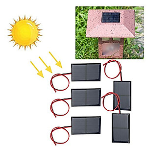 Agatige 5PCS Mini Solar Cells, DC 2V 300mA Mini Solar Panels Solar Battery Charger Mini Polysilicon Solar Cells DIY Electric Toy Materials Photovoltaic Cells with Wires for Solar Power, 80x50mm