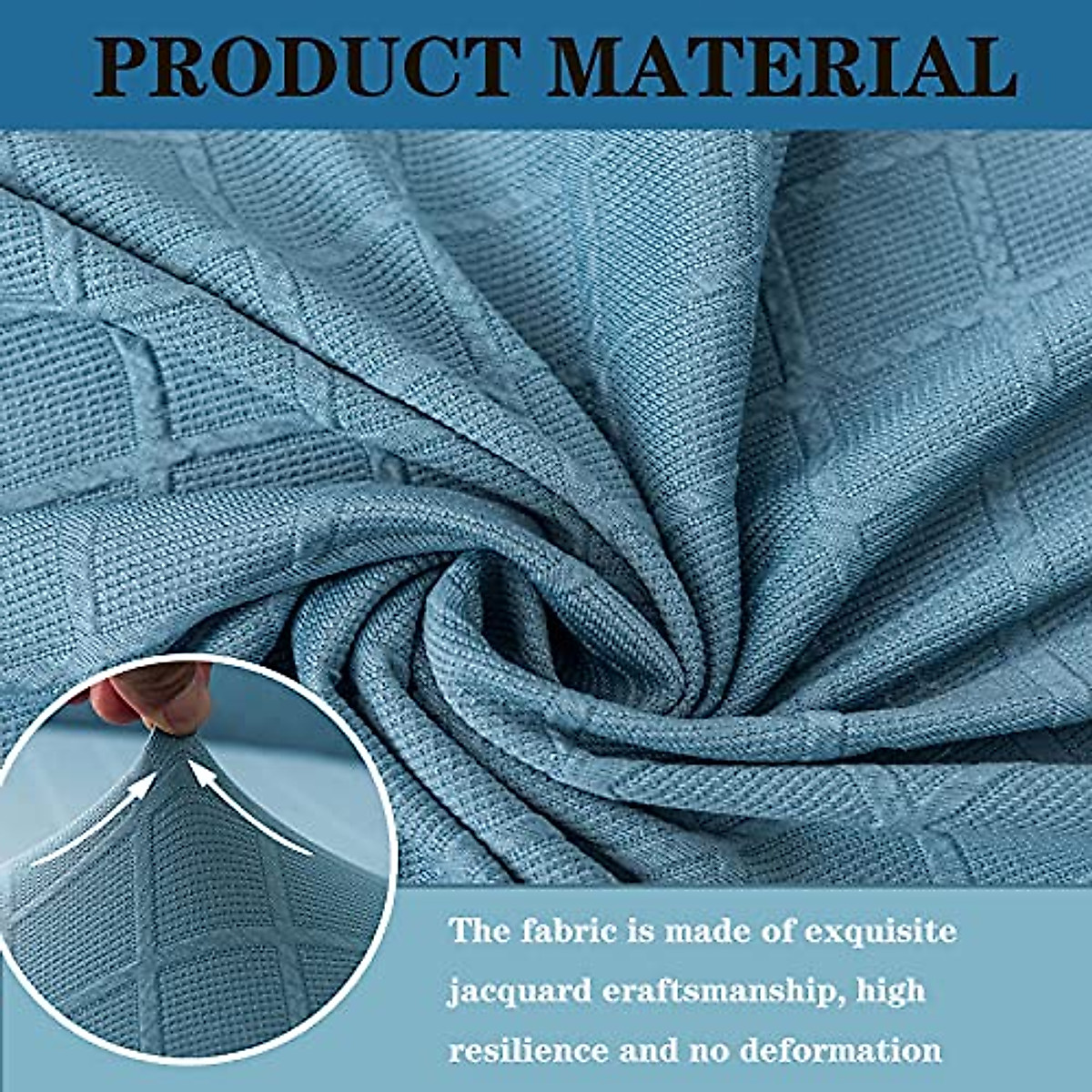 TVPFM Jacquard Stretch Sofa Slipcover, Soft Sofa Cover Sofa Slipcover Elastic Bottom Furniture Protector for Cat Dog Separate 2 Seats 3 Seater-Blue-4 Seater