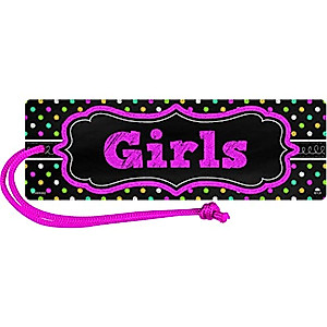 Teacher Created Resources Chalkboard Brights Magnetic Girls Pass 6.75" x 2.25"