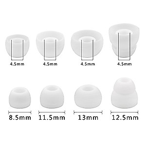 ALXCD Ear Tips for Powerbeats2 Wireless Headphone, SML 3 Size 6 Pair Silicone Replacement Earbud Tips & 2 Pair Double Flange Ear Tip Cushion, Fit for Beats Powerbeats 2 Wireless [8 Pair](Black/White)