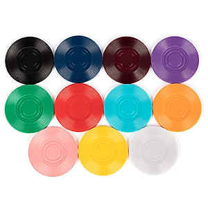 Brybelly 100-pack Interlocking Poker Chip Set - 2 Gram Lightweight Plastic Chips for Texas Hold Em Poker, Card Games, Casino Night, Mathematics Counting Learning, Large Bingo Markers (Red)