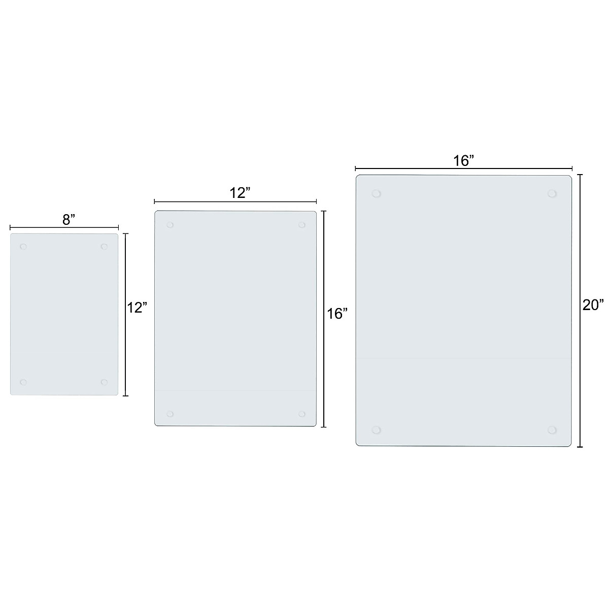 Phore Tempered Glass Cutting Board for Kitchen, Dishwasher Safe, Clear Cutting Board for Countertop, Scratch Resistant, Heat Resistant, Shatter Resistant(16"x12", Clear)