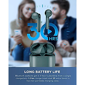 Hntmao True Wireless Earbuds, IPX6 Waterprof Bluetoth Earbuds, 30H Cyclic Playtime Headphones with Charging Case and mic for iPhone Android, in-Ear Stereo Earphones Headset for Sport Green