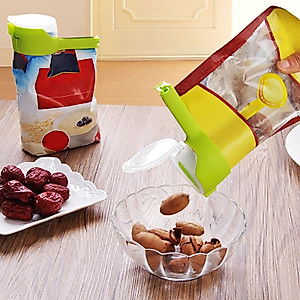 Bag Clips for Food,Food Storage Sealing Clips with Pouring Spouts, Bag Clips for Food,Chip Bag Clips,Plastic Cap Food Clips, Great for Organizing and Storing Food in the Kitchen (Black)