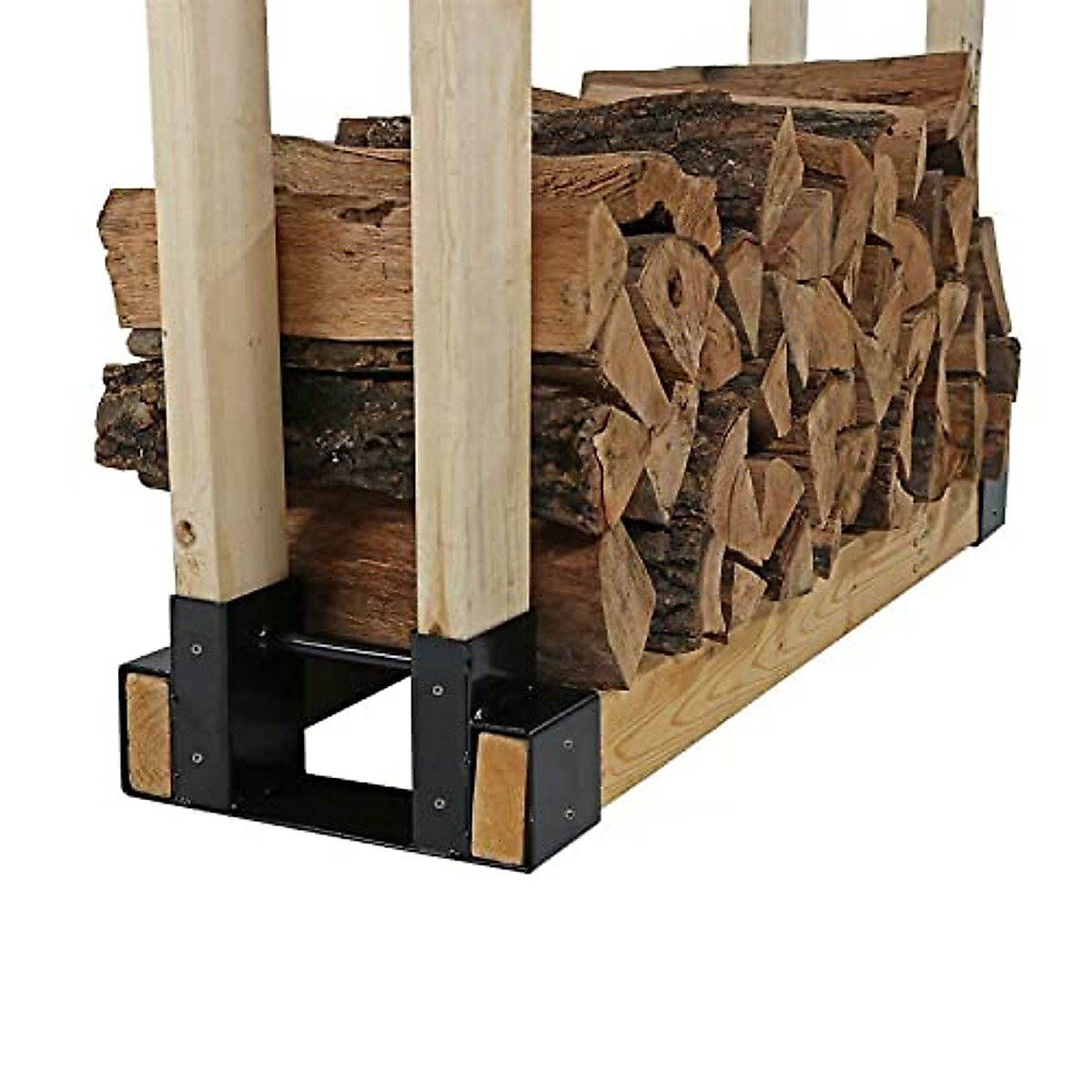 WANLISELL Firewood Log Bracket, 2 Pack Outdoor Firewood Rack Brackets ...