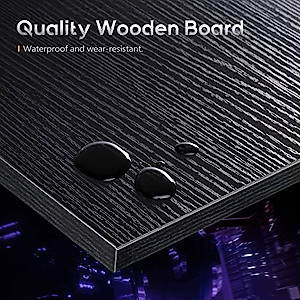 Casaottima Gaming Desk L Shaped Computer Desk, Corner Desk for Home Office with Monitor Stand 51", Black