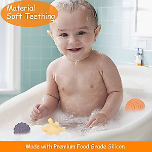 8PCS Montessori Toys for Babies,Teething Toys for Babies 0-6 Months 6-12 Months, Early Educational Learning Stacking Tower, Sensory Toys for Toddlers 1-3, Soft Rings Stacker & Teethers(mushroom)