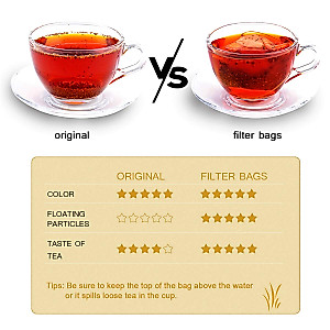 Angooni 300PCS Disposable Tea Filter Bags with Drawstring | 100% Natural & Safe Loose Leaf Tea Empty Tea Bags, 1-Cup Capacity