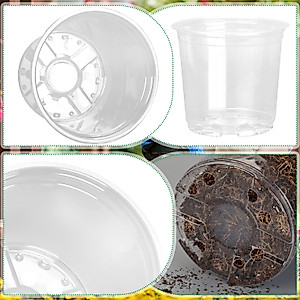 OUPSAUI 6/5/3.5 Inch Clear Nursery Pots with Drainage Holes, 30 Pack Nursery Pots Variety Pack, Durable Transparent Plastic Pots for Plants, Seed Starter Pots, Garden Flower Orchid Pots