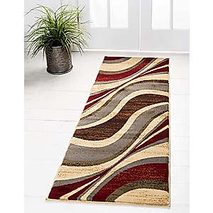 Unique Loom Barista Collection Area Rug - Ngada (2' 2" x 6' 1" Runner, Beige/ Red)