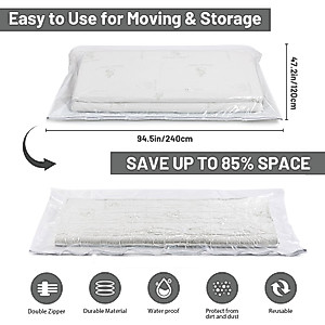 Mattress Vacuum Bag 240X120cm Oversized Vacuum Bags Foam Mattress Vacuum Storage Bags Waterproof Reusable Twin Mattress Vacuum Bag King,Vacuum Seal Mattress Cover 94.4"x47.2"