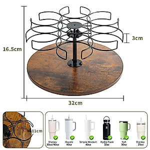 Water Bottle Organizer for Stanley Cup, 25-40 oz Tumbler Organizer with Handle, 6 Slots Rotatable Cup Tumbler Holder Water Bottle Rack, Kitchen Organizers and Storage for Stanley Cup Accessories