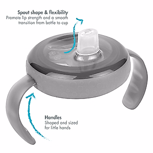 The First Years - Soft Spout Sippy Cup - Toddler Trainer Cup for 6+ Months -With Handles and Leak Proof Lid - 7 Oz - Construction Print - 2 Count