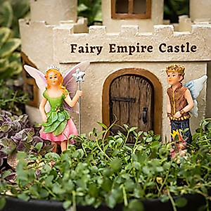 PRETMANNS Fairy Houses for Fairy Gardens - an Adorable Fairy Garden Castle with Outdoor Fairy Garden Accessories - Fairy House & Fairies for Fairy Garden - Fairy House Kit & Prince & Princess Fairies