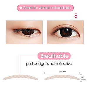Invisible Lace Self-adhensive Fiber One-Sided Sticky Double Eyelid Tapes Stickers, Medical-use Breathable Fiber Instantly Eyelids Lift, Suitable for Hooded, Droopy, Uneven, Mono-eyelids