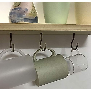 IDEALSV 1-1/2" Bronze Screw Cup Hook Ceiling Hooks 36 Pack Screw-in Light Hooks Mug Hooks