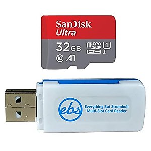 SanDisk 32GB Ultra Micro SDHC Memory Card Class 10 Works with Kodak Smile and Kodak Printomatic Instant Film Camera (SDSQUAR-032G-GN6MN) Bundle with (1) Everything But Stromboli Micro Card Reader