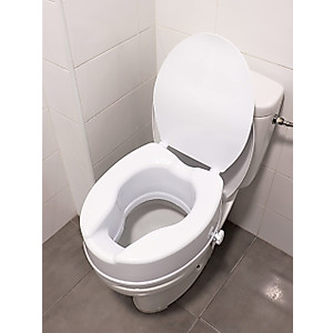 Pepe - Raised Toilet Seat for Seniors 6 inch, Toilet Seat Risers for Seniors, Raised Toilet Seat with Lid, Handicap Toilet Seat Riser, Elevated Toilet Seat for Elderly, High Toilet Seats for Seniors