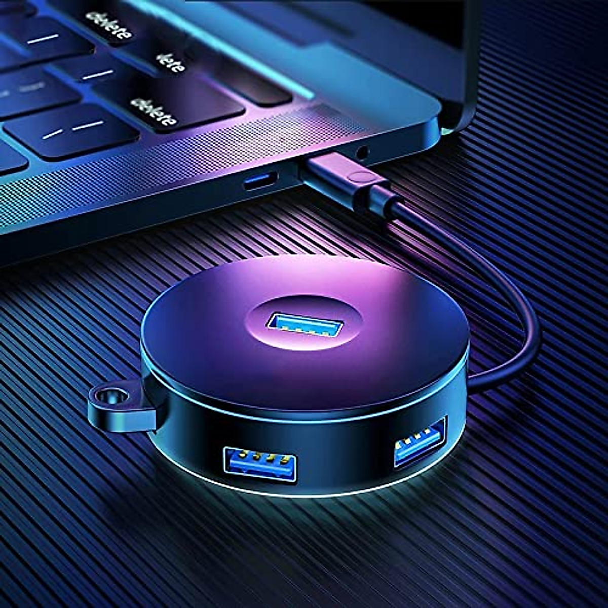SHYPT USB HUB USB 3.0 USB 2.0 USB C HUB HUB 4 Port Computer Accessories USB Adapter (Color : Black)
