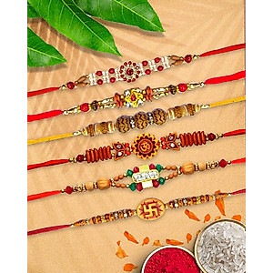 Tuelip Set of 12 Premium Rakhi Set, Rakhi for Brother and Bhabhi, Rakhi Bracelet, Rakhi Thread Rakhee for Brother Raksha Bandhan Bracelet Bhaiya Bhabhi (Pack of 12)