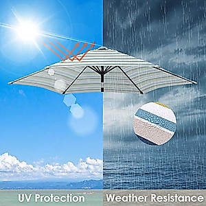 Yescom 9 Ft Patio Umbrella Replacement Canopy Market Table Top Sunshade Cover Garden