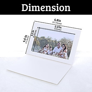 4x6 Photo Folder with Envelopes, Photo Insert Notecards Cardboard Picture Frame Paper Picture Frames, Great for Classroom DIY Graduation Wedding (100 Pack, White)